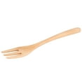 Natural Wooden Fruit Salad Fork, Long Handle Lunch Dessert Fork, Eco ...