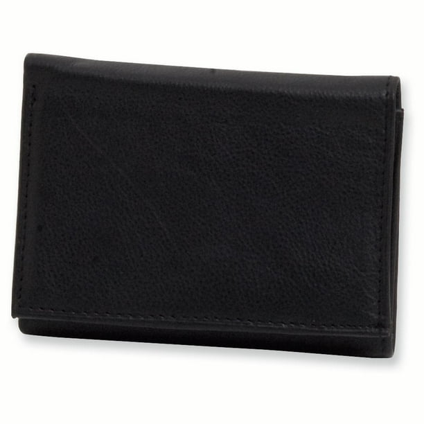 Mens Black Leather Tri Fold Wallet - Walmart.ca
