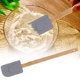 Silicone Spatula, Qyaukm Wood Handle Silicone Spatula Heat Resistant ...