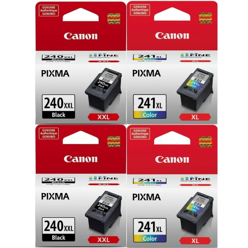 2x Genuine Canon PG-240XXL Black & PG-241XL Tri-Color Ink Cartridges ...