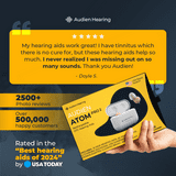 Audien Hearing Atom Pro 2 OTC Rechargeable Hearing Aids, Noise Cancelling, Universal Fit, 1 Pair ...