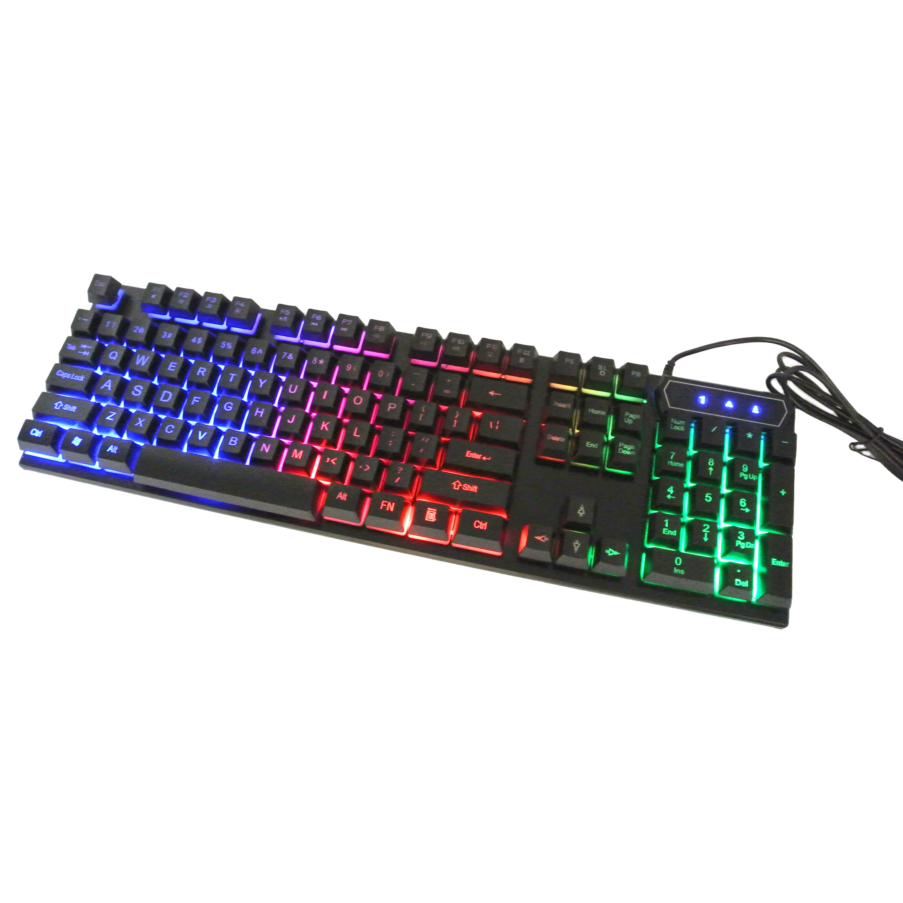 KeyMaster Full Size RGB Backlit Light Keys Gaming Keyboard, Multicolor ...