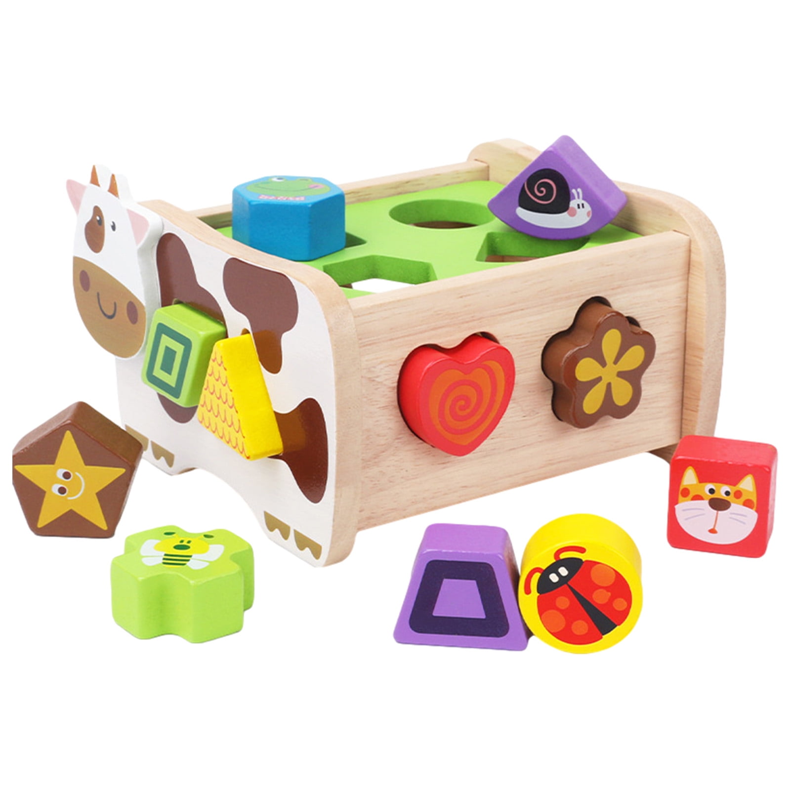Nesting Puzzle Wooden Toy Wooden Cow Puzzle Cow Stacker Puzzles Toys ...