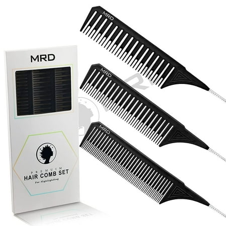 3 Sizes Premium Highlighter Comb Set Professional Braided Styling W ...