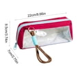 AuroraX Large Clear Pencil Case Zipper Pencil Pouch Handle Solid Color ...