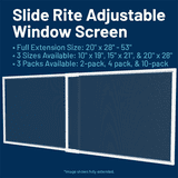 Adjustable & Expandable Window Screen 15" x 21" (10-pack) Pre-Framed ...