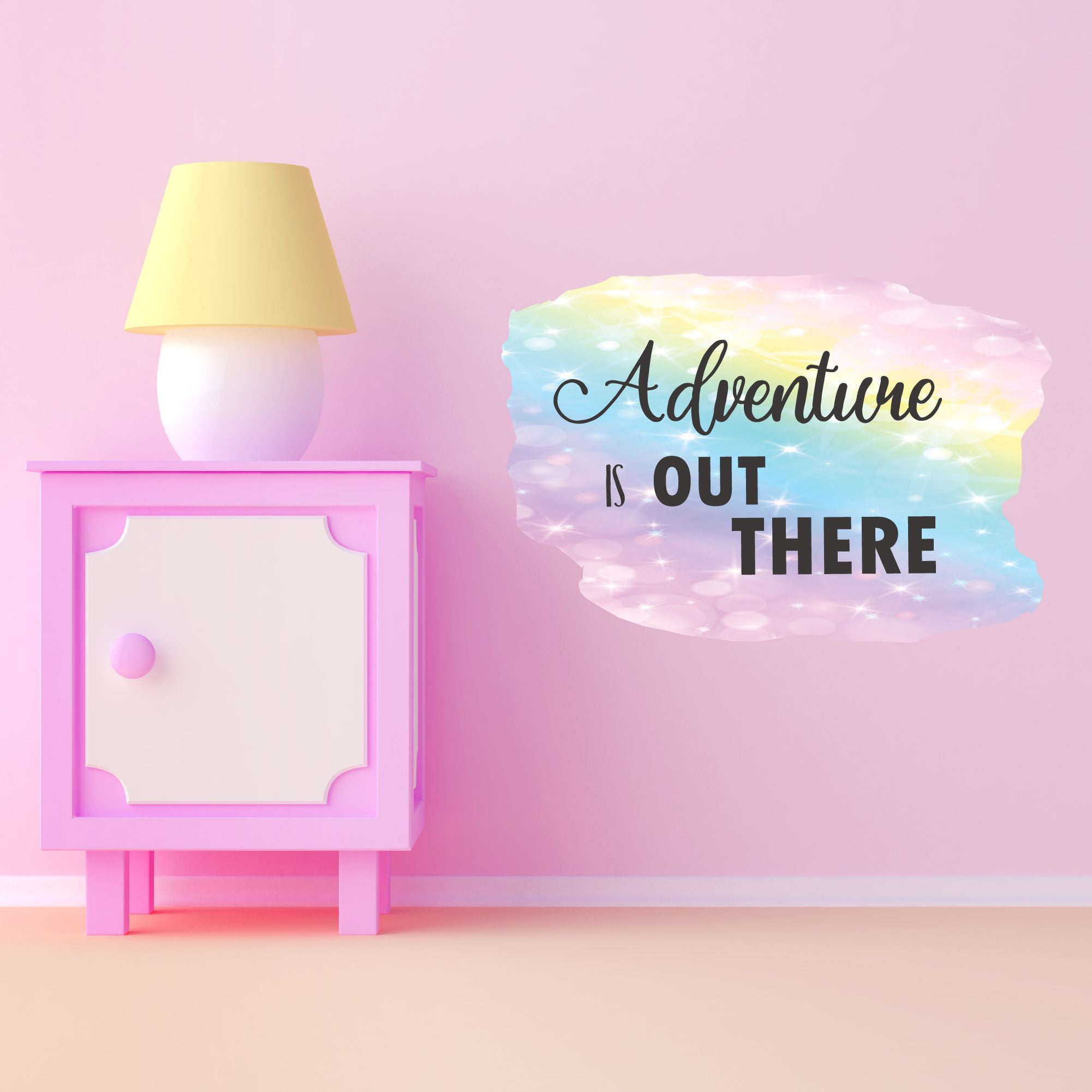 Adventure Wall Decals for Boys Bedroom - Typography on Rainbow ...
