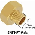 WHFNDF-Brass Garden Hose Adapter 3/4" GHT Female to 3/8" NPT Male ...