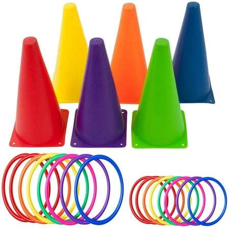 26 Pcs Plastic Cones Ring Toss Combo Set Outdoor Carnival Games For ...