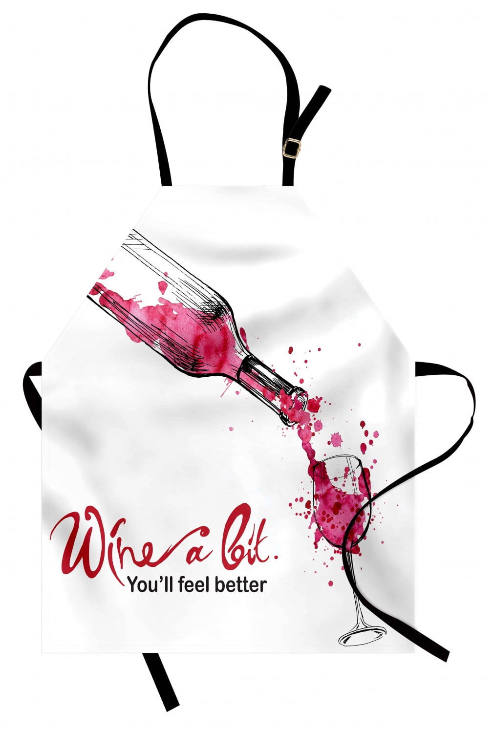 Wine Apron Wine a Bit You Feel Better Inspirational Quote Bottle ...