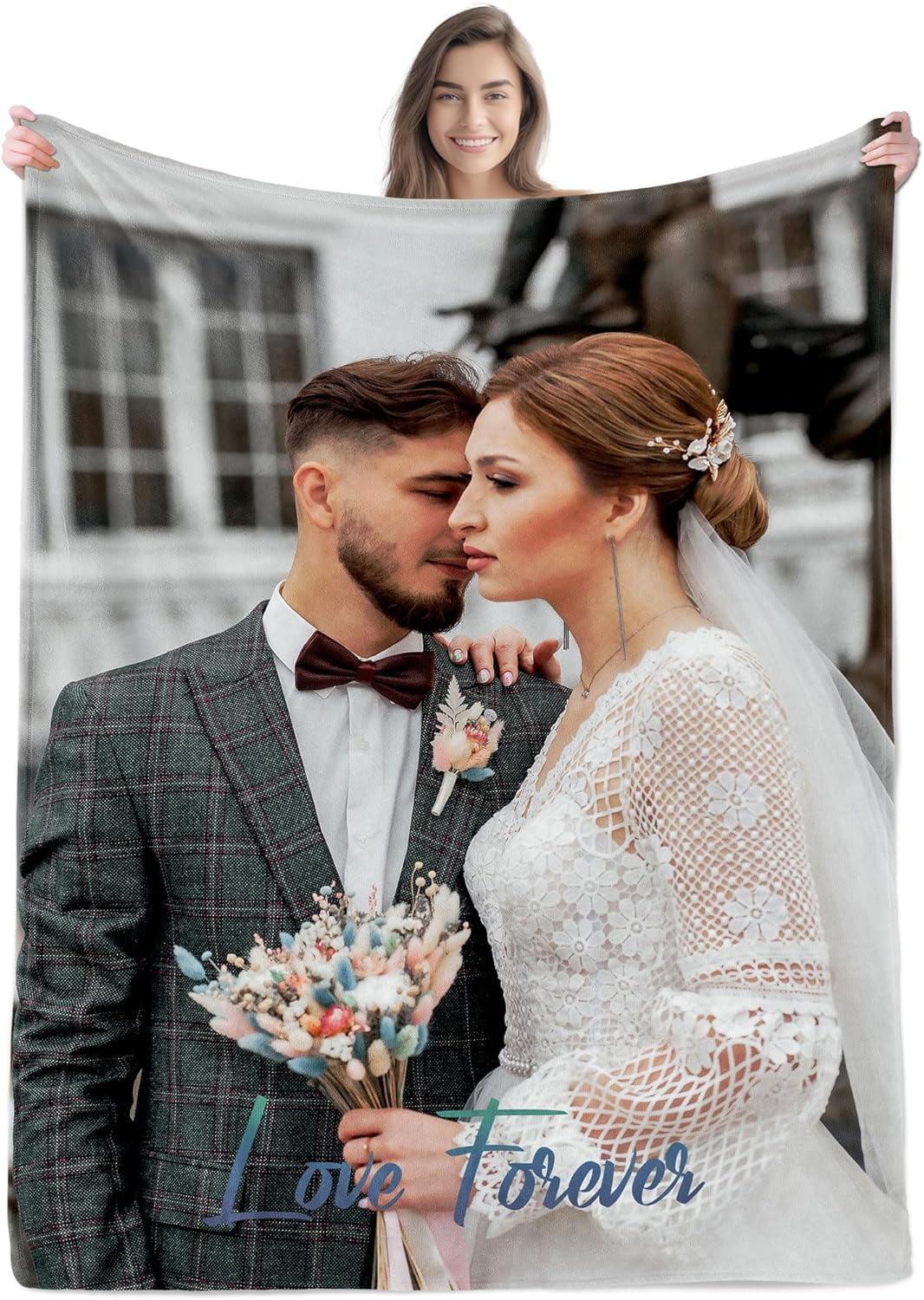 Custom Blanket with Picture Text Personalized Photo Thows Blanket ...