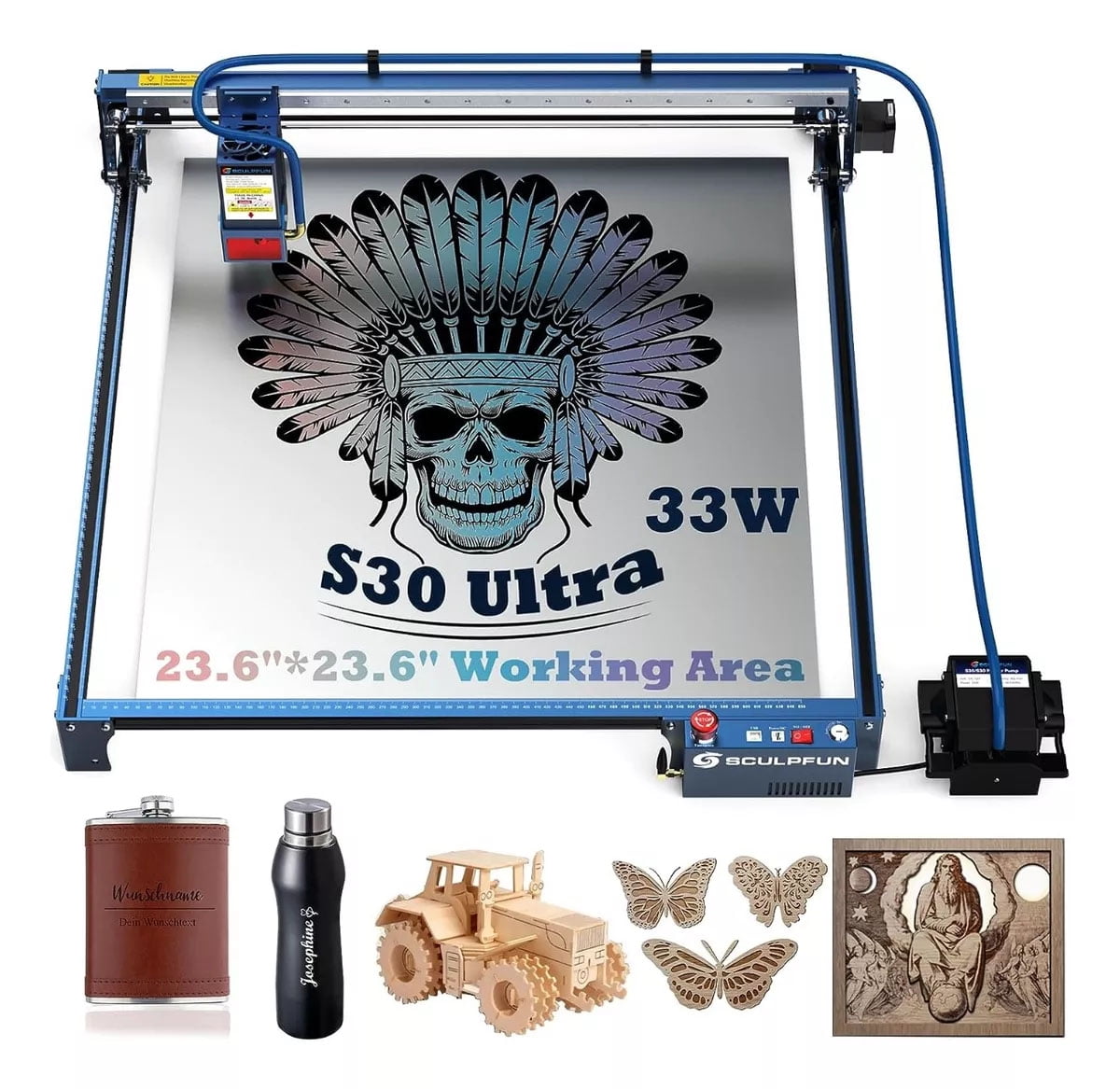 Grabado Láser con Asistencia de Aire, Cortador Láser de Salida de 33 W ...