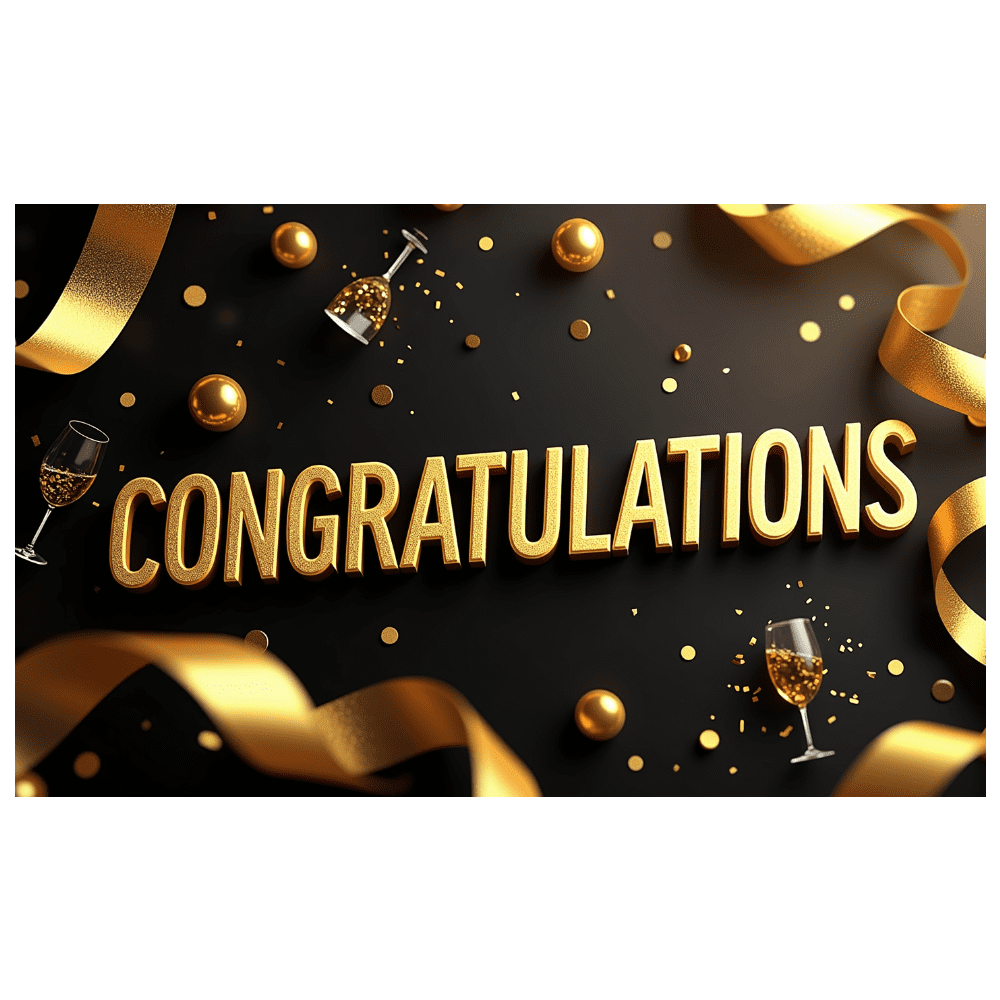 Click here for Yezdix Gold Black Congratulations Banner Party Bac... prices