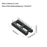 4pcs DIP IC Chip Socket Adapter Round Pin 20P 2.54mm Pitch IC Socket ...
