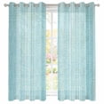 Abstract Blue Sheer Curtains 54 Inch Long 2 Panels, Rustic Farmhouse ...