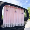 Pink Tulip Car Window Curtain, Suction Cup Sun Shade, Cute Privacy Sun ...