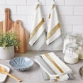 4 Pack Abstract Yellow Gray White Stripes Kitchen Towels Simple Style ...