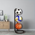 3-Tier Heavy-Duty Basketball Storage Shelf - Multi- Equipment Rack with ...