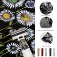 Bohemian Retro Mystery White Flowers Rectangle Rug 2'x3' Black ...
