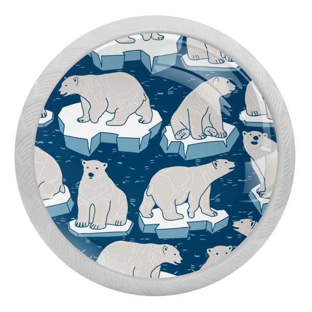 4PCS Round Bear Cabinet Fluorescence Knob Glowing in the Dark Furniture ...