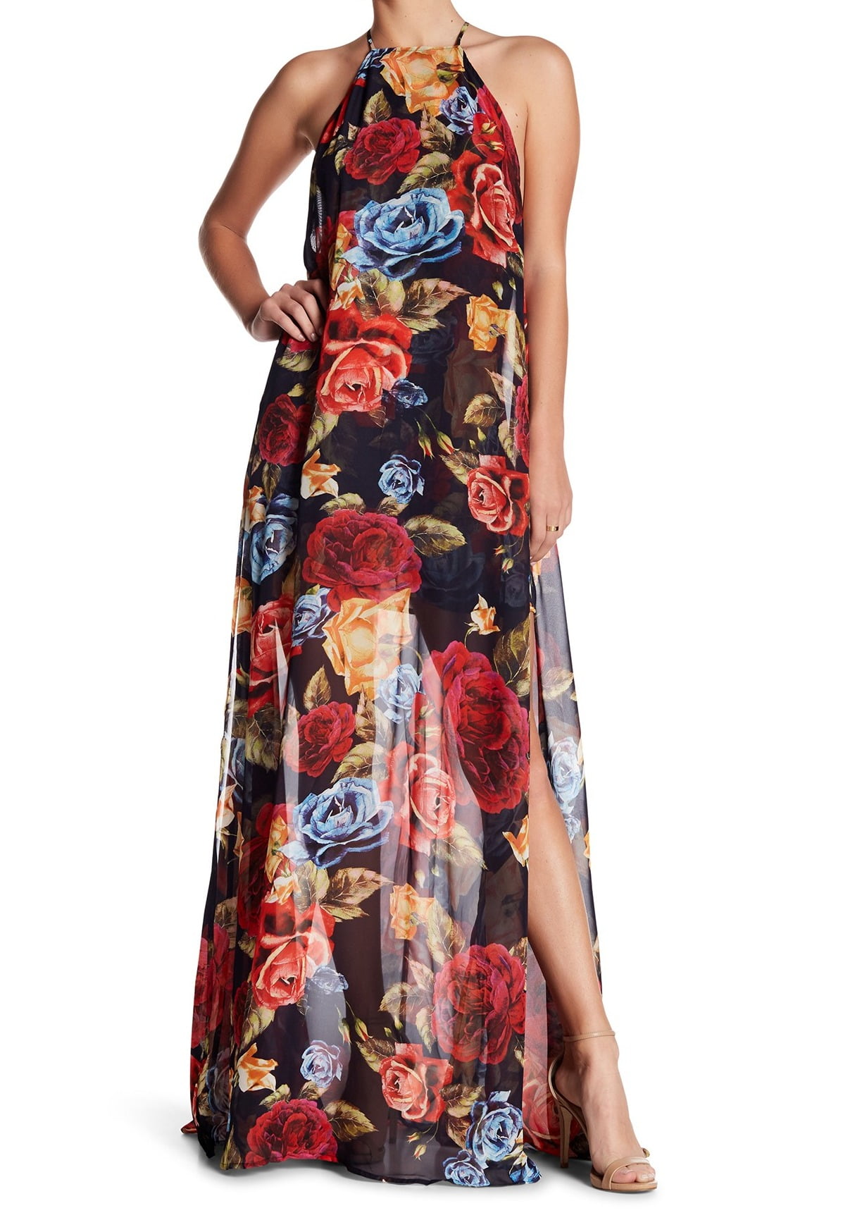Show Me Your Mumu Womens Dress Medium Maxi Floral Slit M Walmart