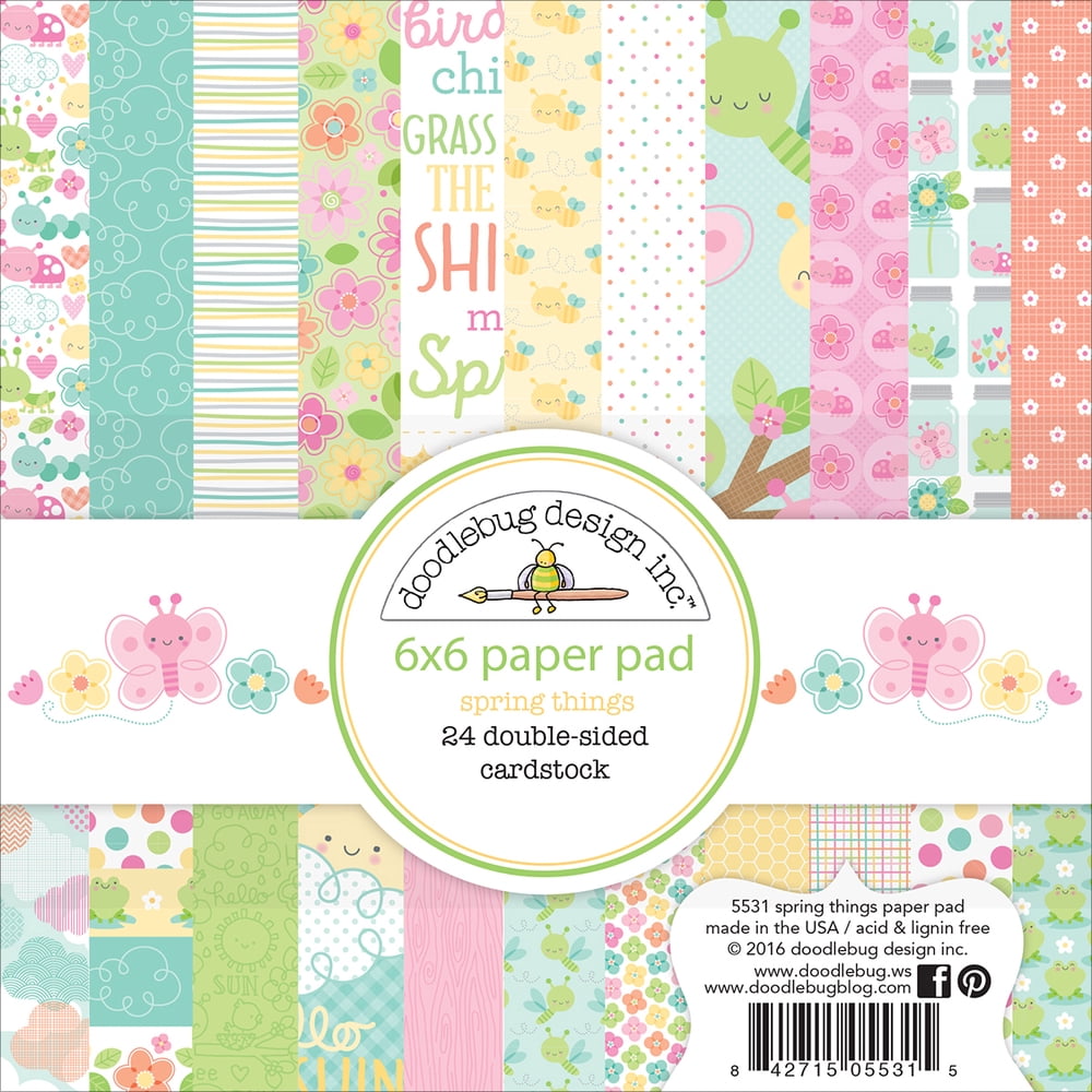 Doodlebug Spring Things Paper Pad 6x6 - Walmart.com - Walmart.com