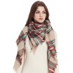 Women's Fall Winter Scarf Classic Tassel Plaid Tartan Scarf Warm Soft Chunky Large Blanket Wrap ...