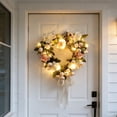 Orangide Heart Shaped Artificial Flower Wreath with LED Lights for ...