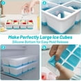 Large Square Ice Cube Trays, 3 Pack Easy to Clean Ice Molds with Lid ...