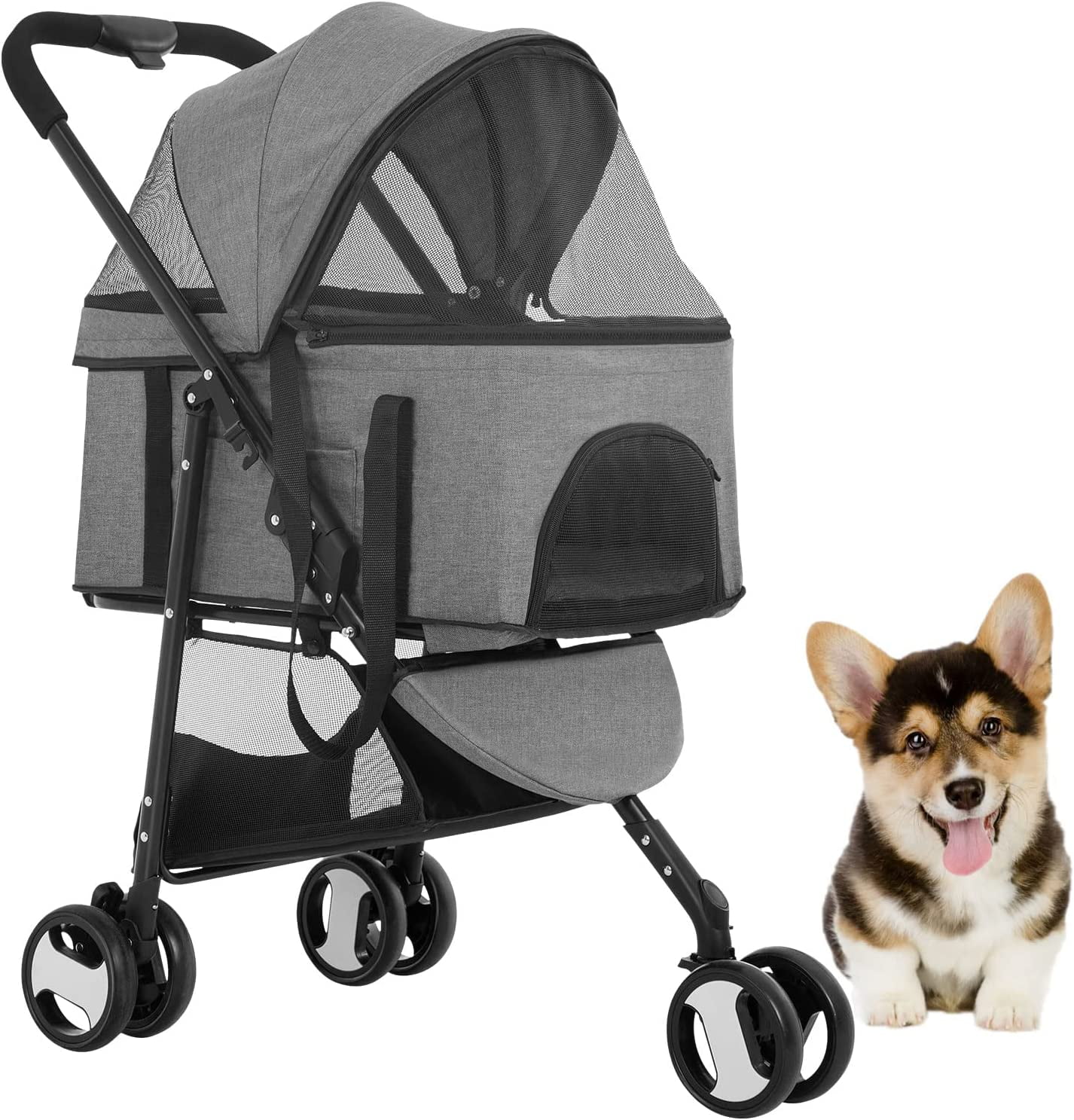 BestPet 3-in-1 Pet Stroller for Small & Medium Dogs/Cats – Lightweight ...