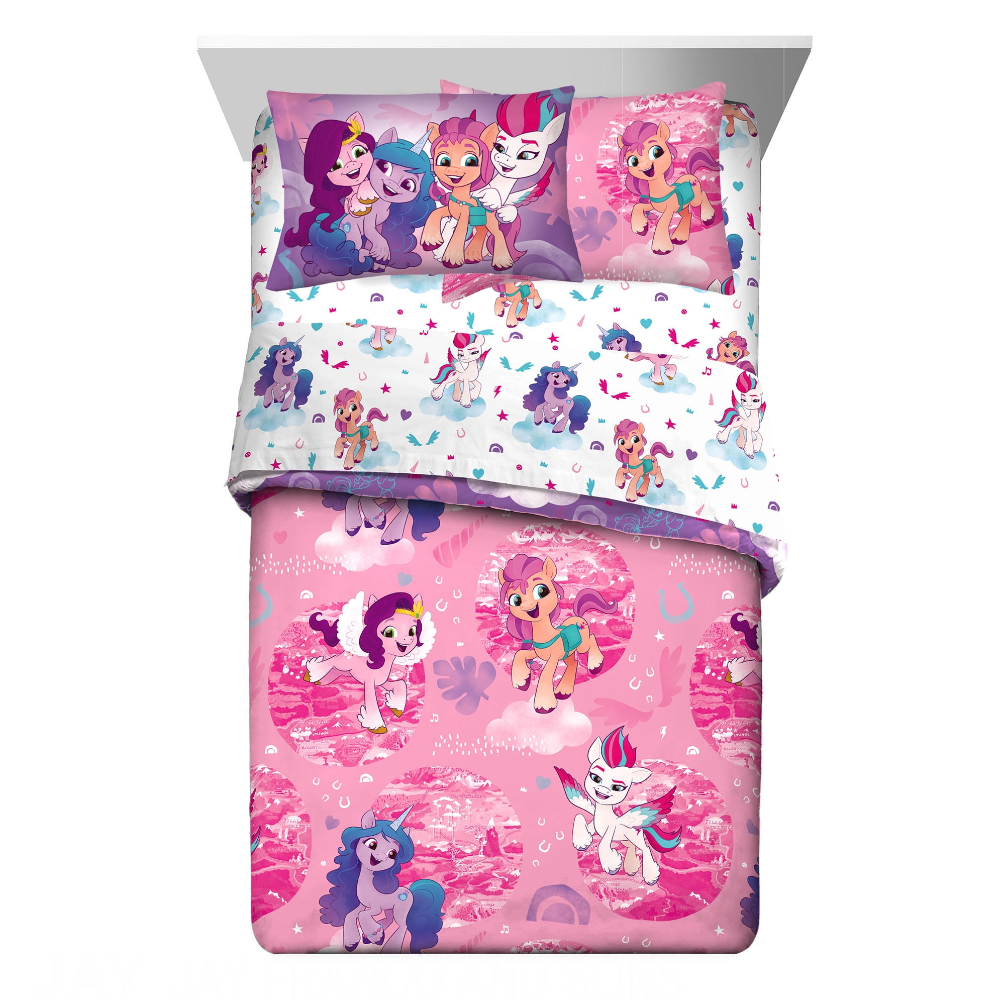 My Little Pony Kids Bed in a Bag, Comforter and Sheets, Pink, Hasbro ...
