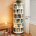 Gallickan 360 Rotating Solid Wood Bookshelf, Freestanding Corner ...