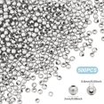500Pcs 2mm Diameter Stainless Steel Round Beads Seamless Smooth Loose ...