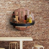WOVTE Wooden Bourbon Whiskey Barrel Shelf, Hand Crafted Wall Mounted ...