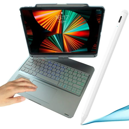 Bluetooth 5.1 Trackpad Silver Keyboard Plus Capacitive Stylus Pen for ...