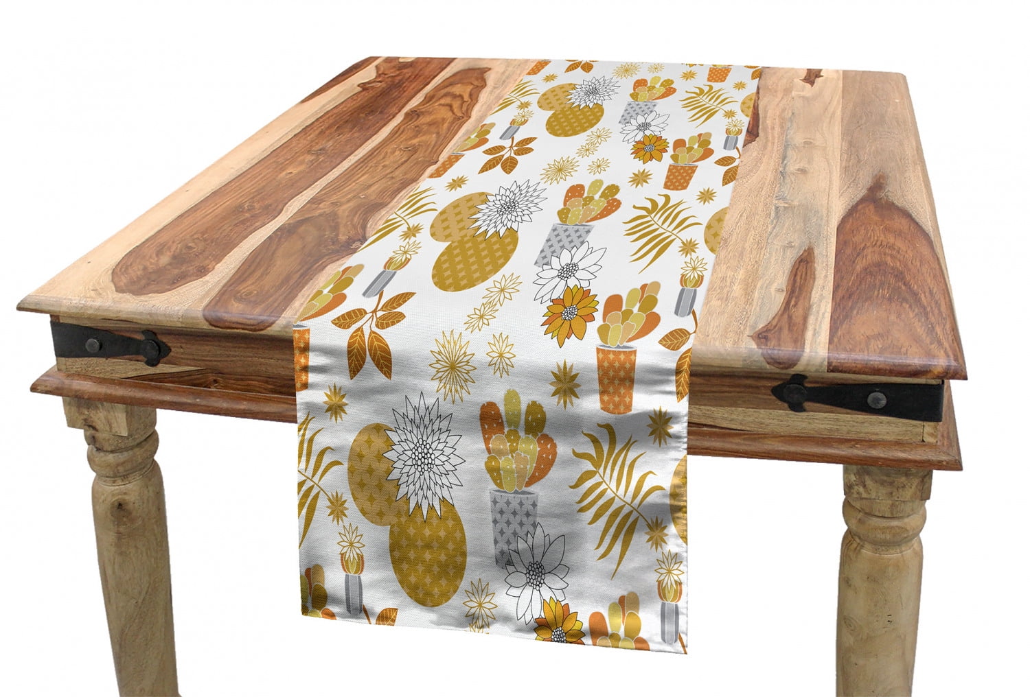 Cactus Table Runner, Cacti Succulent Garden Plants in Flower Pots ...