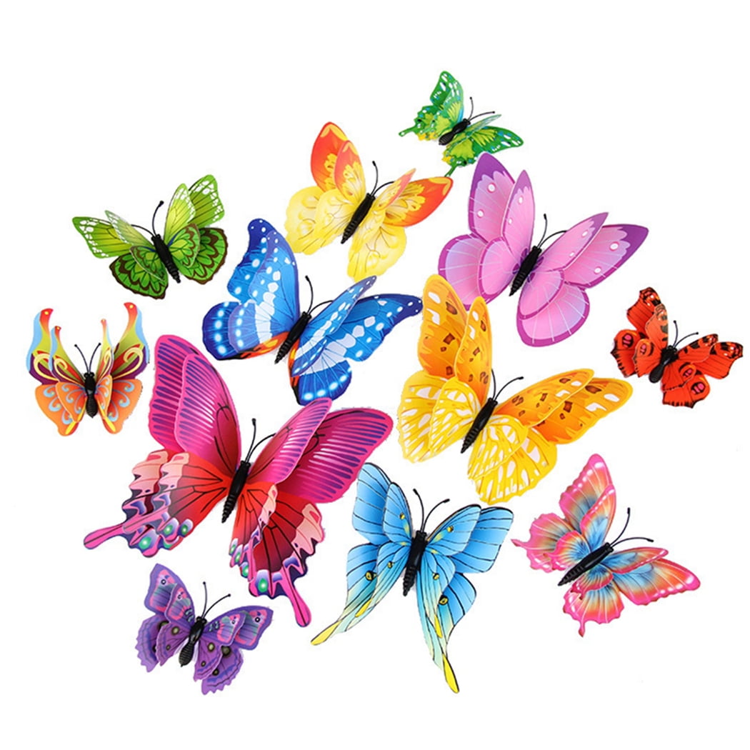 Bangcool 12PCS Butterfly Fridge Magnet Set Decorative 3D Wall Sticker ...
