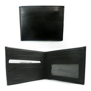 Men's Tri-Fold Wallet with Double ID Window in Genuine Leather ...
