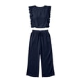 BLCHUNen 2 Piece Sets for Women Summer Lace Ruffle Sleeve Keyhole Back ...