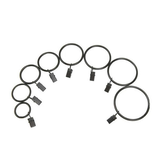VONKY 14 Pieces Window Curtain Rings Hanging Iron Rod Blind Hooks ...