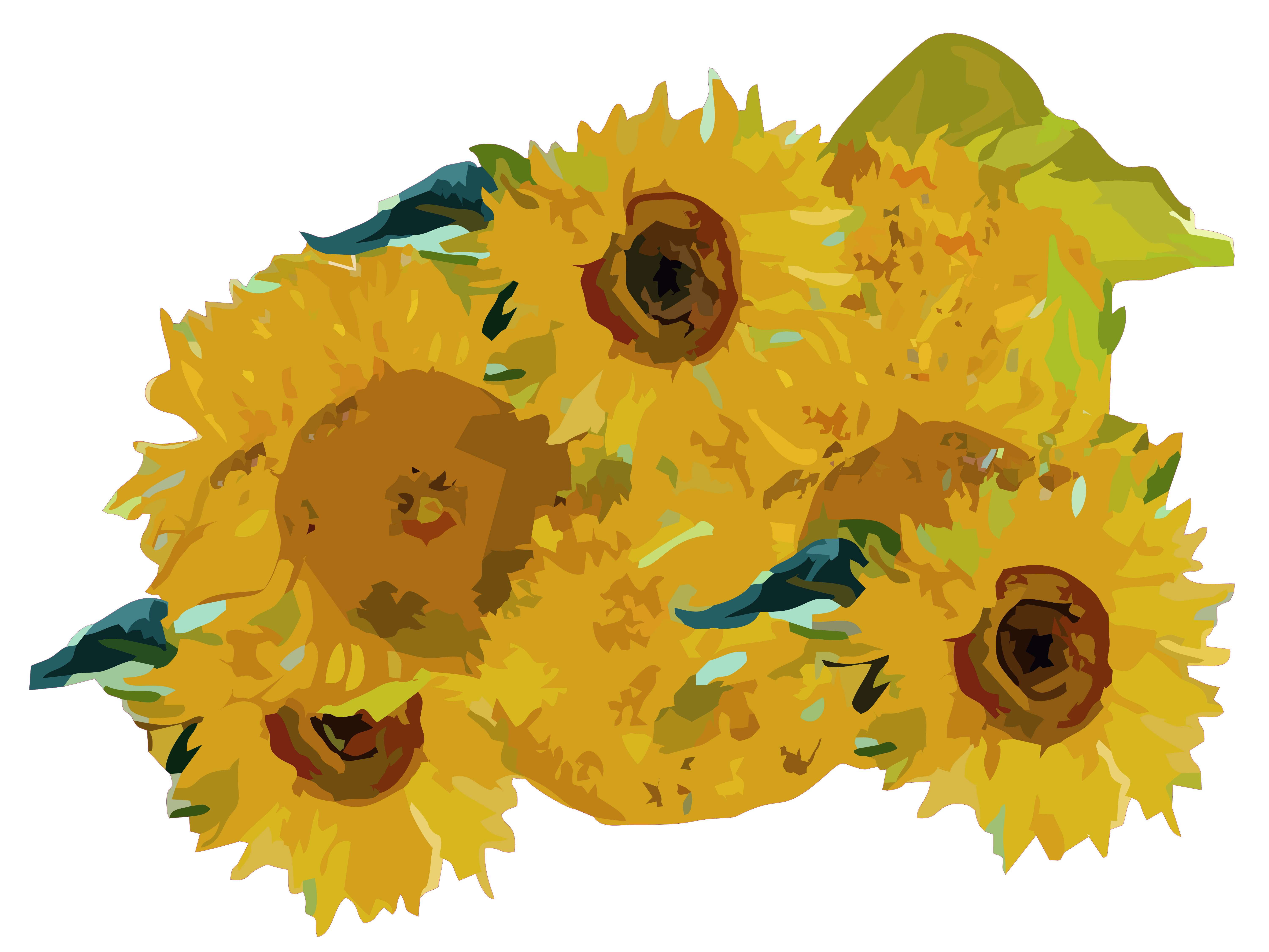 Famous Ancient History Art Sunflowers by Vincent van Gogh with Abstract ...