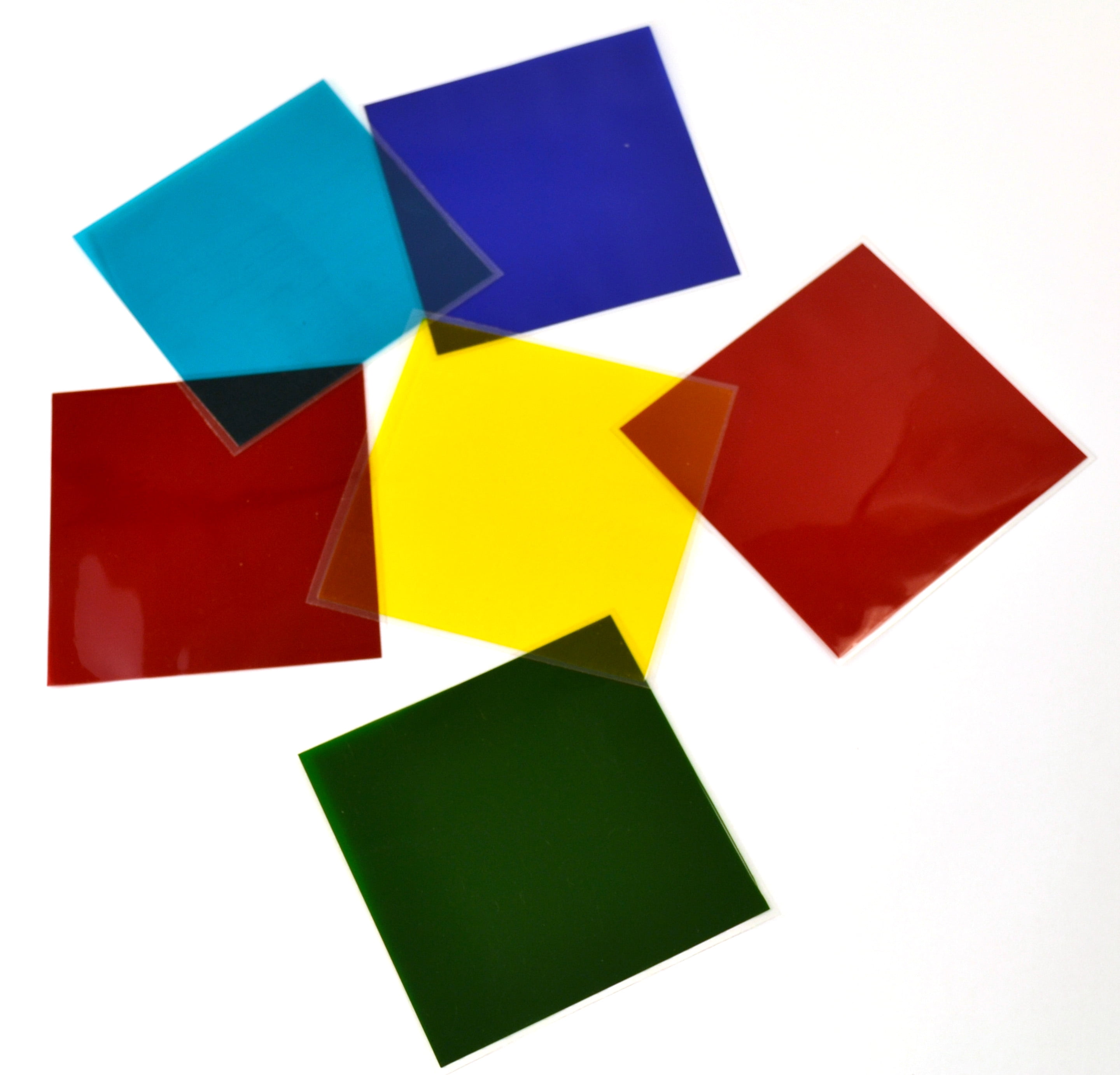 6 Piece Color Filter Set, Unmounted 10cm Squares, 3 Primary Colors, 3 ...