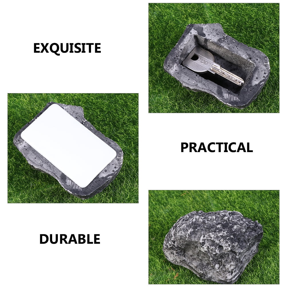 Frcolor 2pcs Outdoor Key Hider Fake Stone Key Saving Box House Spare ...