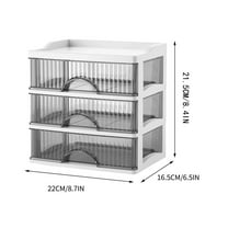 Stackable Home Office Storage Organizer Bin with Pull Out Drawer ...