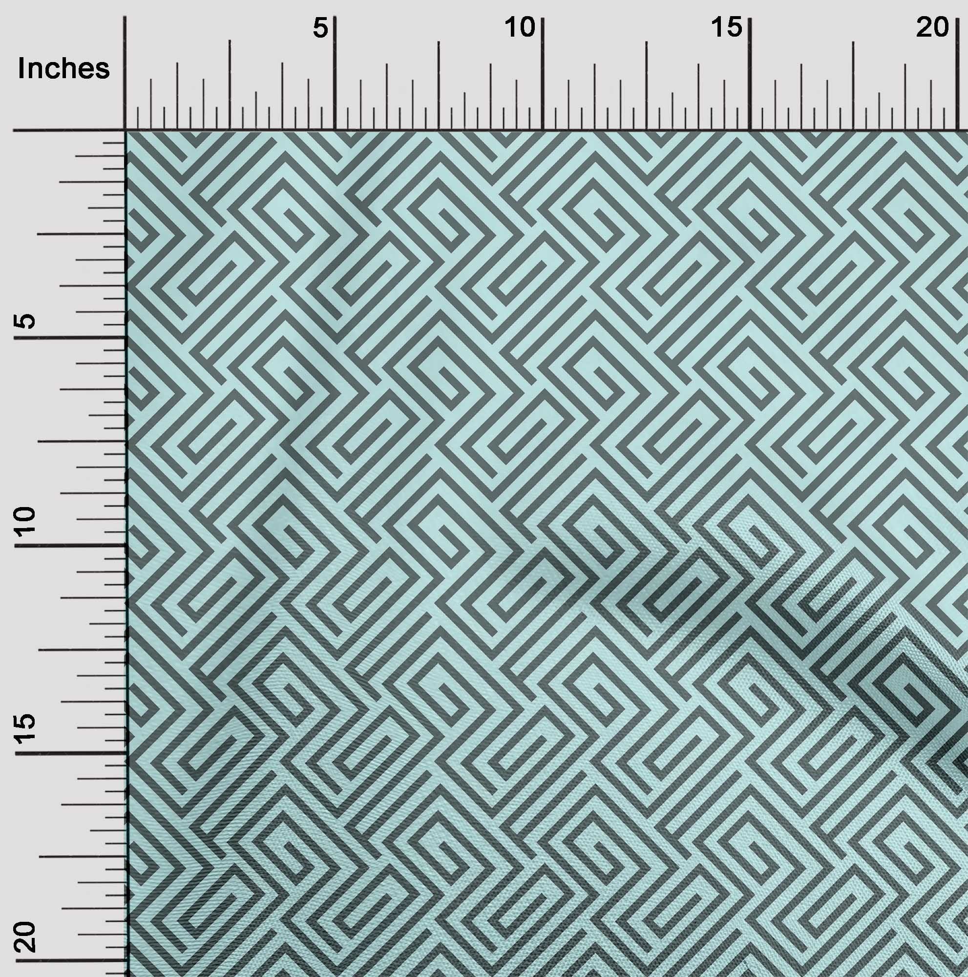 oneOone Polyester Lycra Fabric Greek Key Geometric Print Fabric BTY 56 ...