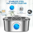 YUWENUS Stainless Steel Pet Water Fountain 108oz Capacity with Water ...