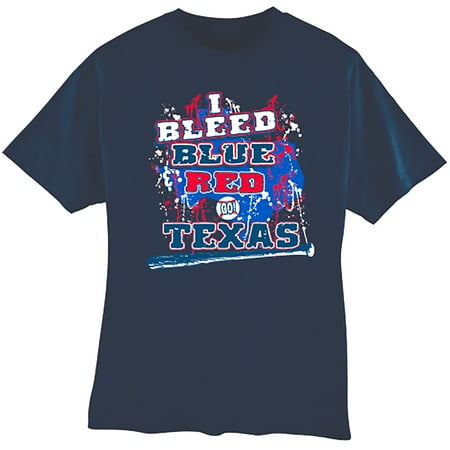 Texas Baseball "I Bleed Blue & Red GO Texas!" Blue T-Shirt | Walmart Canada