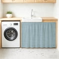 Blue Linen Cabinet Curtains 10" W x 11" L Farmhouse Pure Color Country ...