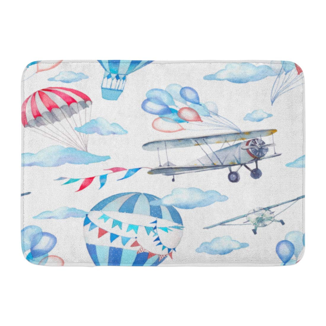 SIDONKU Watercolor Festive Sky Hand Vintage Airplane Flags Garlands Hot ...