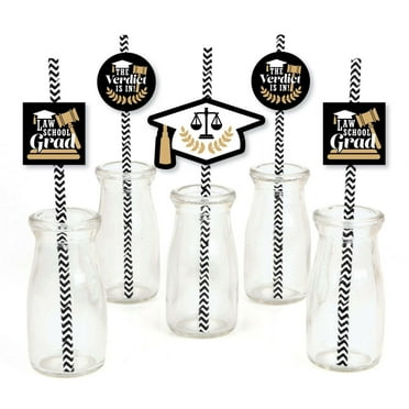 Big Dot of Happiness Hello College Graduation Paper Straw Decor - Party ...